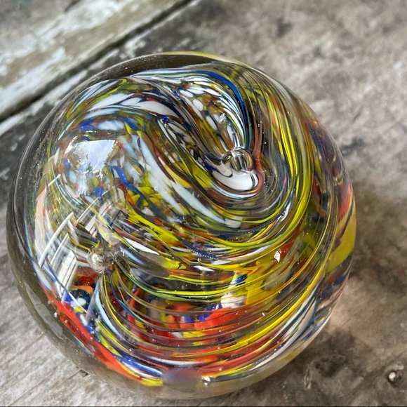 Art | Vintage Glass Paperweight Multicolor Swirl | Poshmark